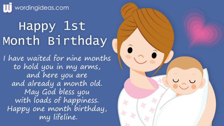 1st Month Birthday Wishes For Baby Boy » Wording Ideas