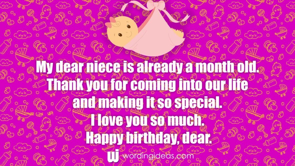 1 Month Birthday Wishes for Baby Girl » Wording Ideas