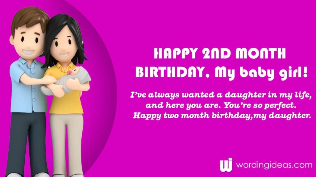 2nd Month Birthday Wishes For Baby Girl Wording Ideas